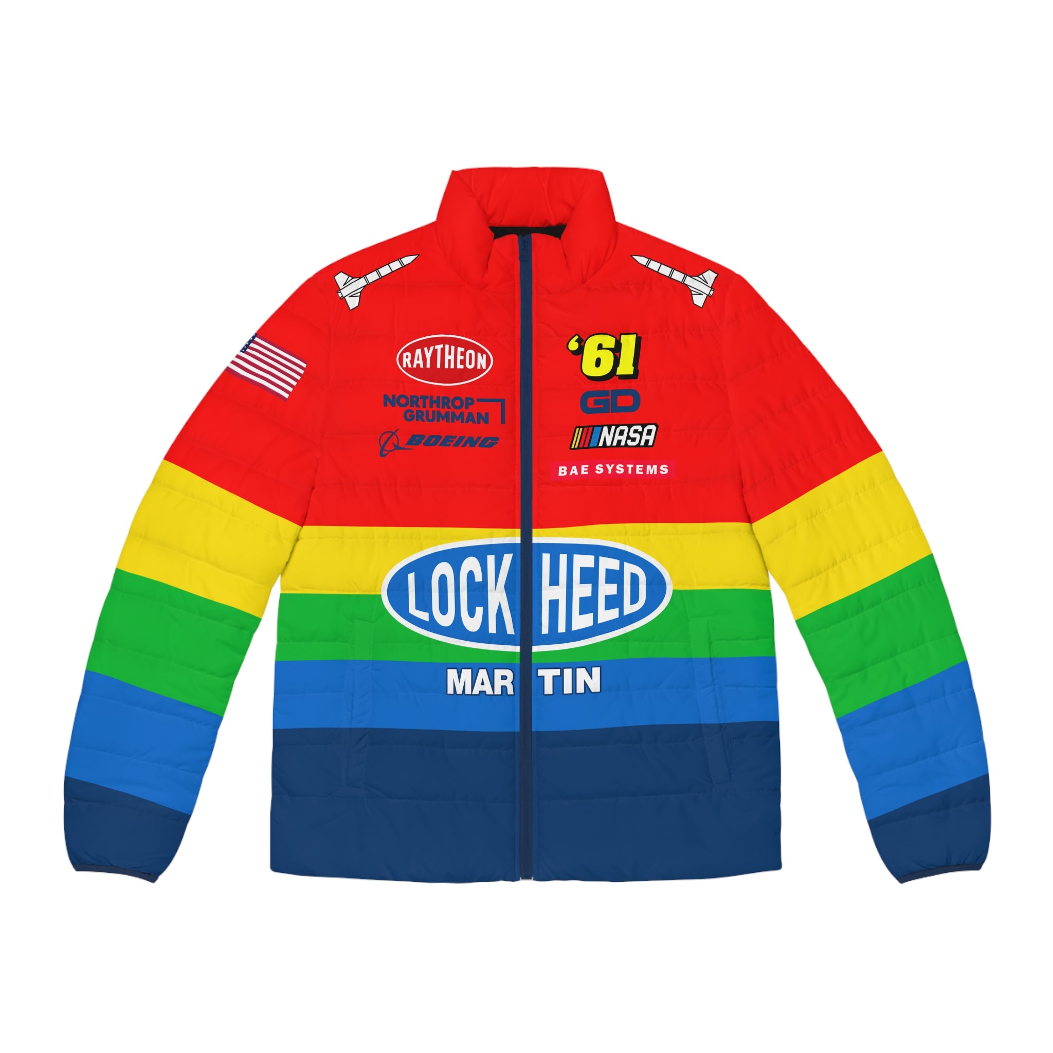 Rainbow Military Puffer Jacket. – Good Shirts